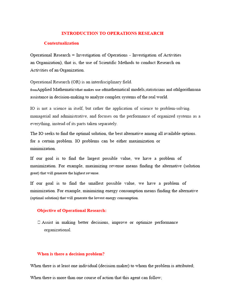 Introduction to Operations Research | PDF | Mathematical Optimization ...