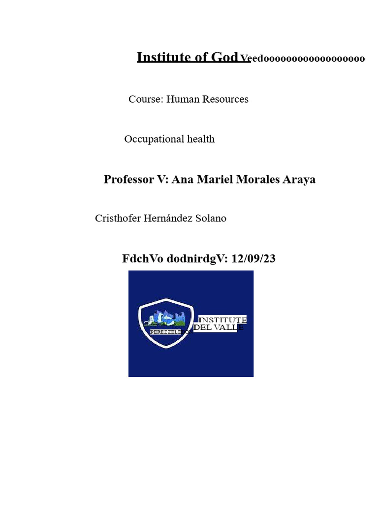 Task 1 Occupational Health | PDF | Occupational Safety And Health | Risk