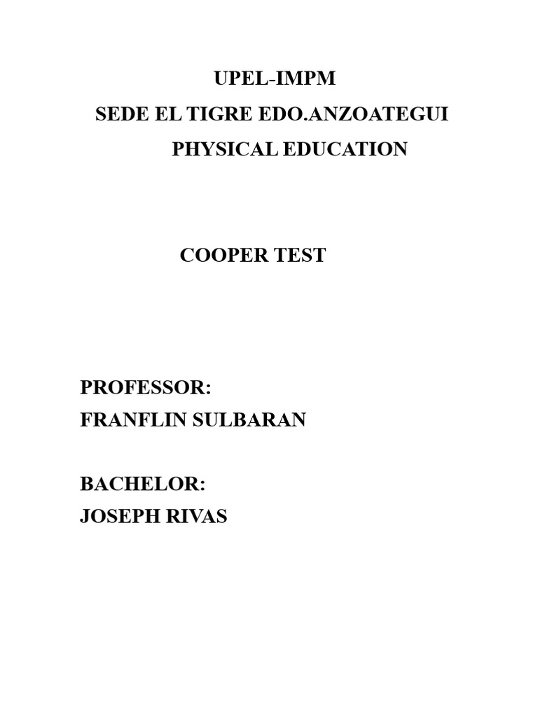 Understanding the Cooper Test | PDF