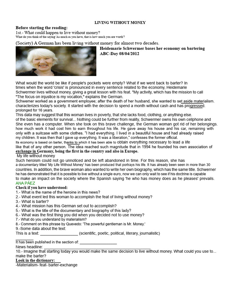 Living Without Money | PDF