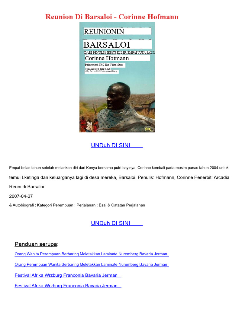 Reuni Di Barsaloi Corinne Hofmann - Compress | PDF
