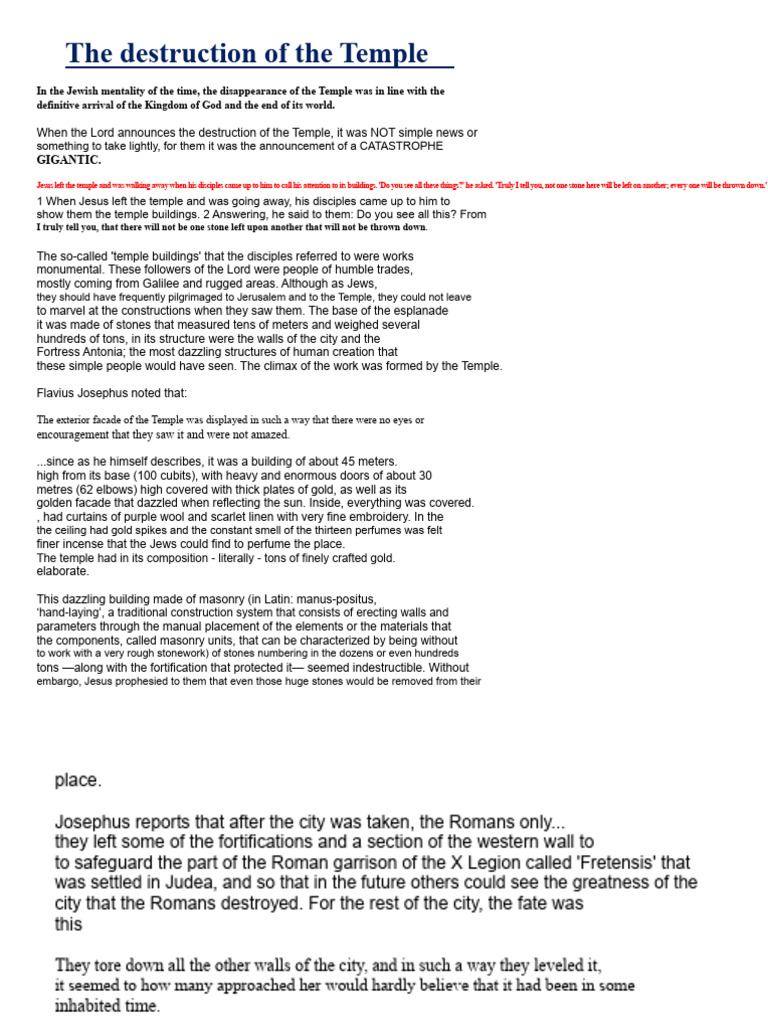 11.1 The Destruction of The Temple | PDF | Jeremiah | Temple In Jerusalem