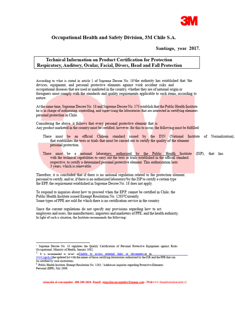 3M Certification | PDF | Personal Protective Equipment | Occupational ...