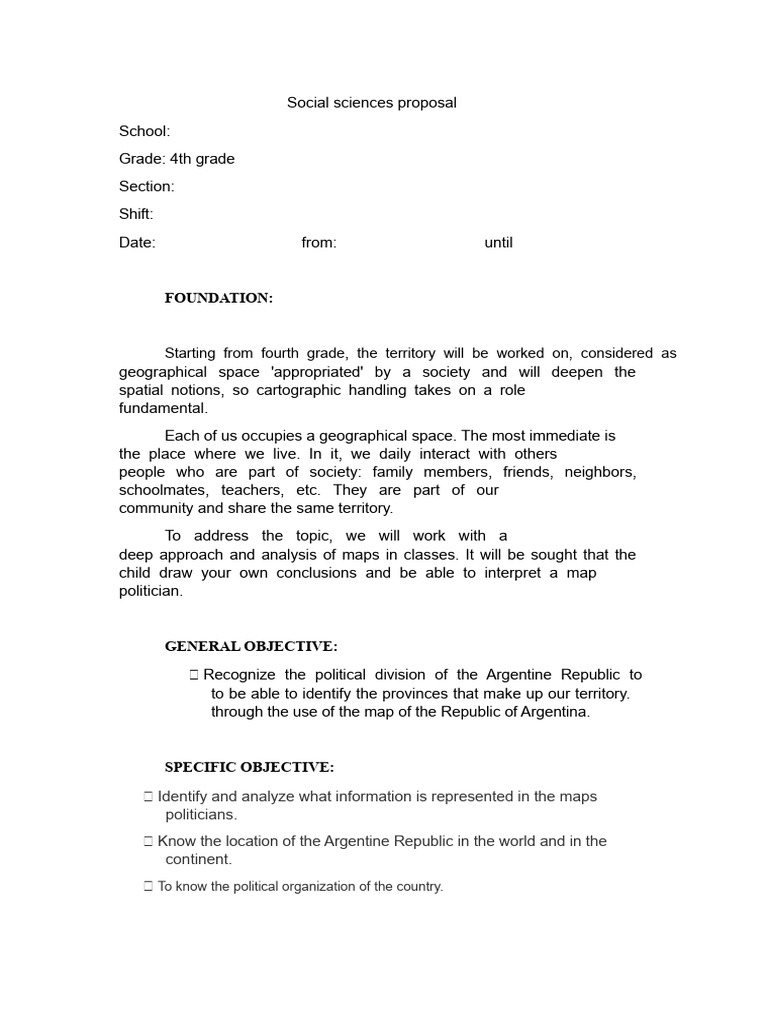 Proposal For Social Sciences | PDF | Map | Argentina