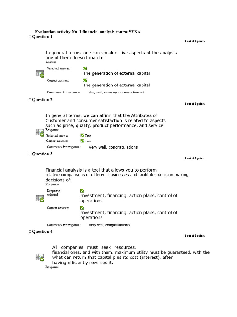 Financial Analysis Course Evaluation Guide | PDF | Evaluation | Economics