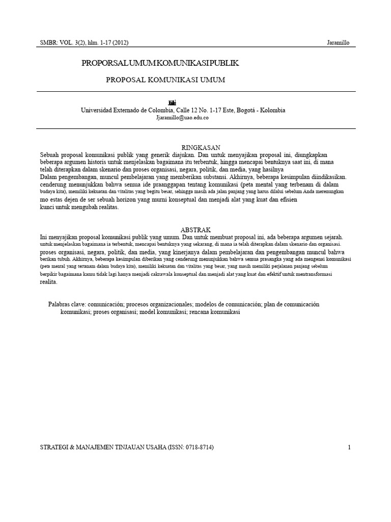 Jaramillo Usulan Umum Komunikasi Publik | PDF