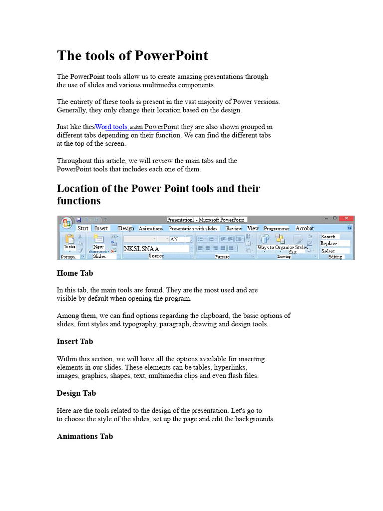 Power Point Tools | PDF | Microsoft Power Point | Computing