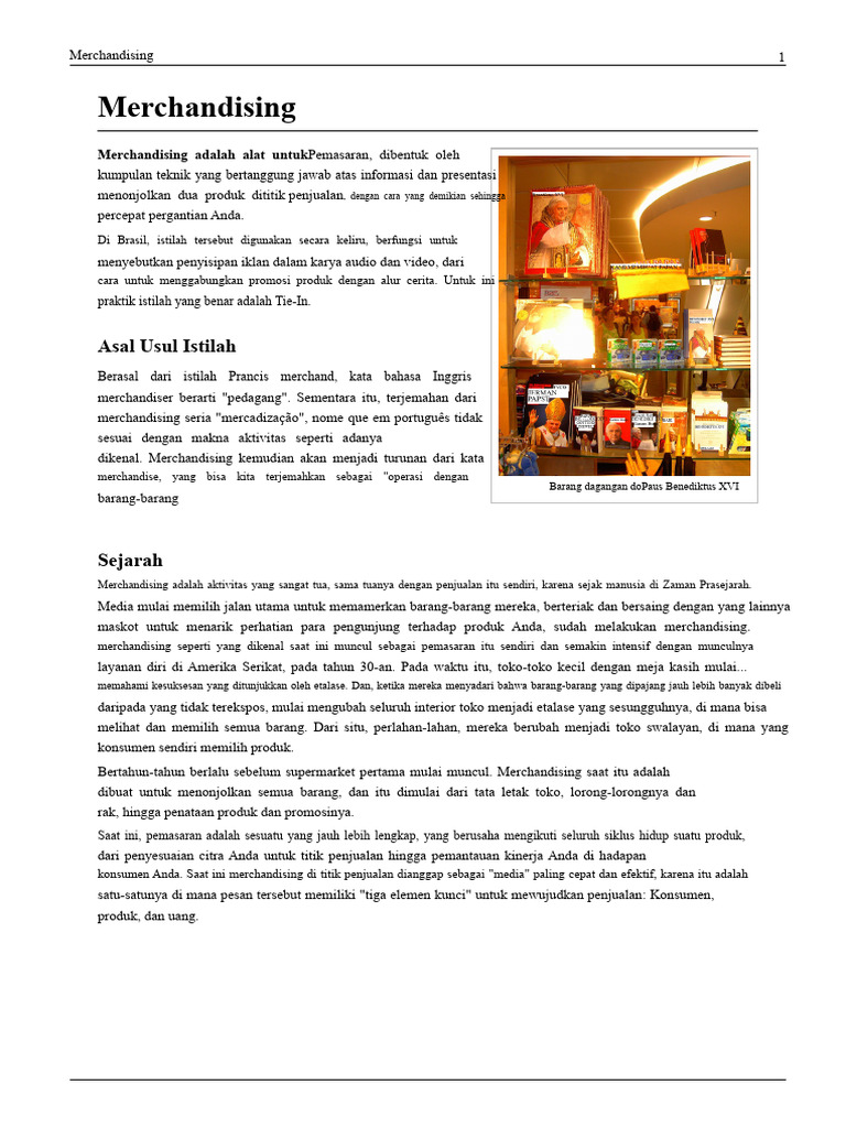 Sejarah dan Konsep Merchandising | PDF