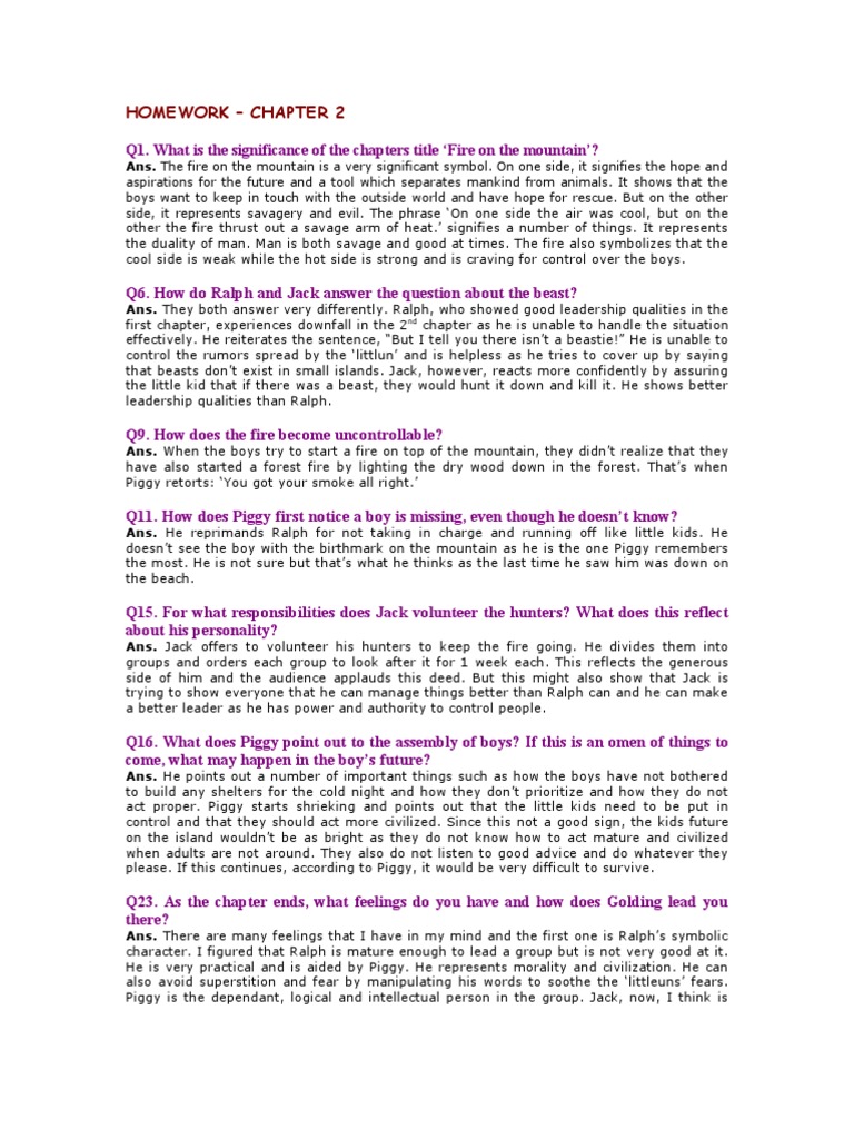 Lord of The Flies CH 2 | PDF