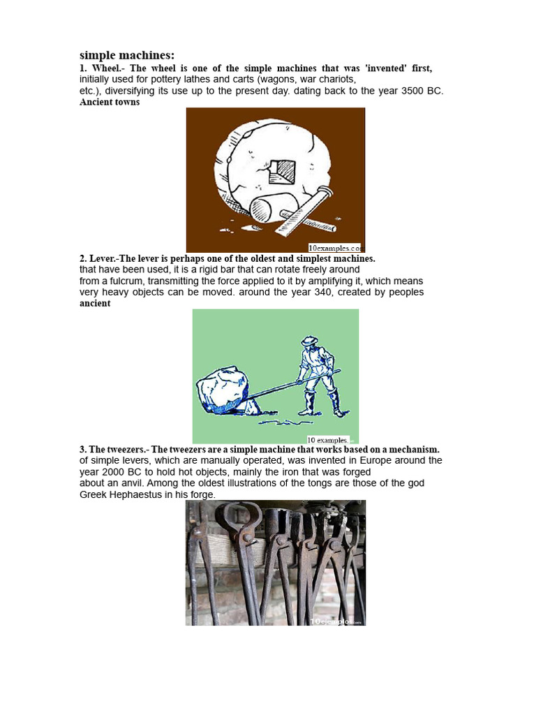Simple and Compound Machines and Their Inventor | PDF | Machines | Lever