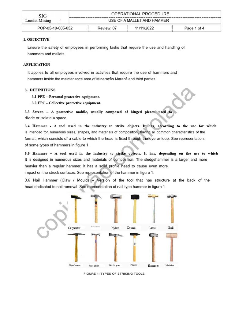 Sledgehammer Safety and PPE Guidelines | PDF | Hammer | Personal ...
