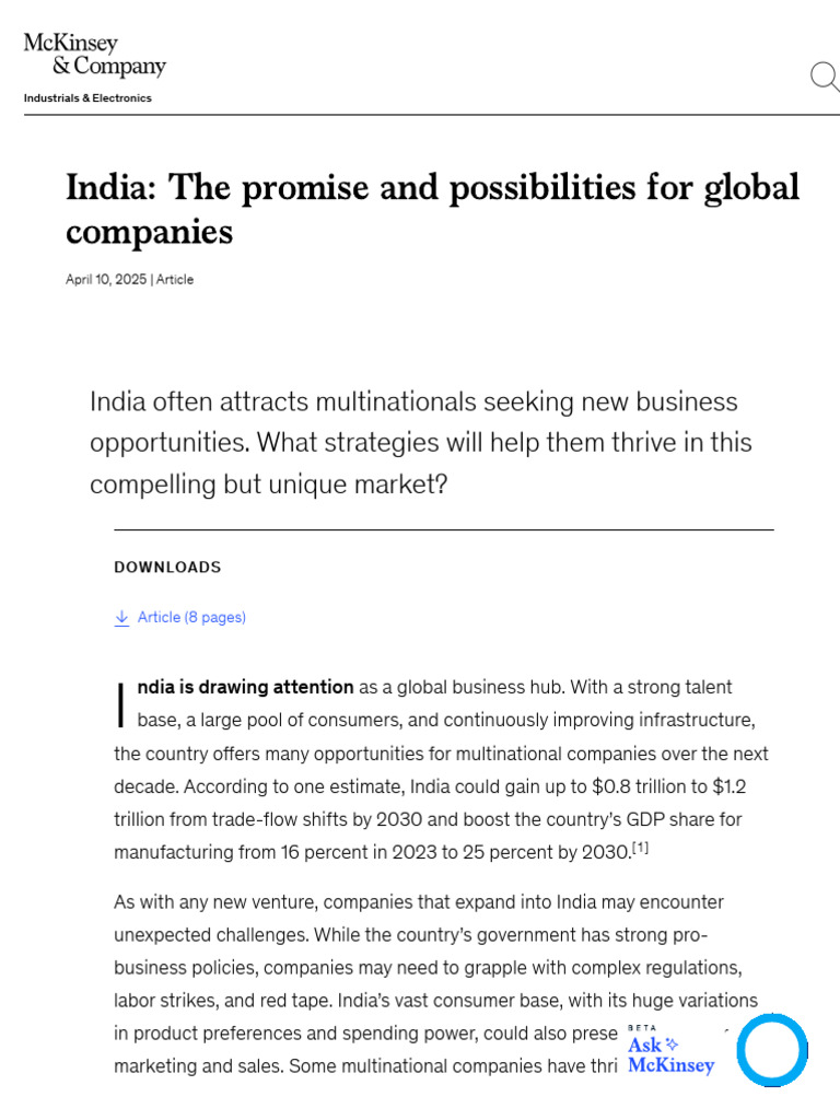 India The Promise and Possibilities For Global | PDF | Subsidy | Supply ...