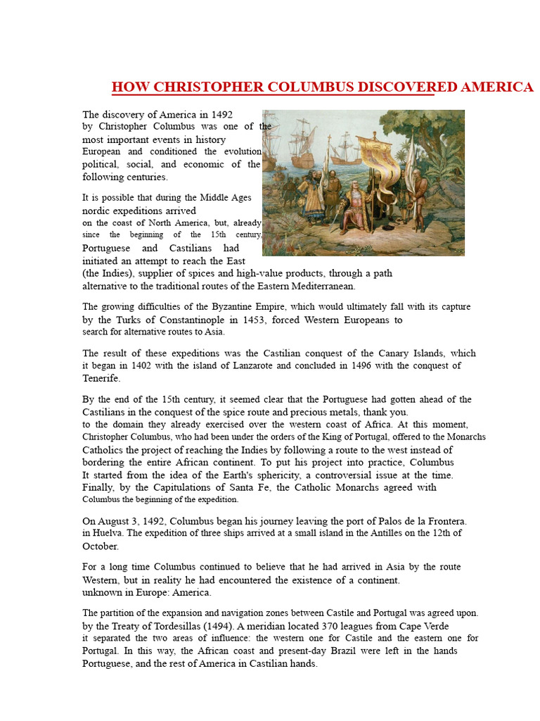 Columbus's 1492 Discovery of America | PDF | Francisco Pizarro ...