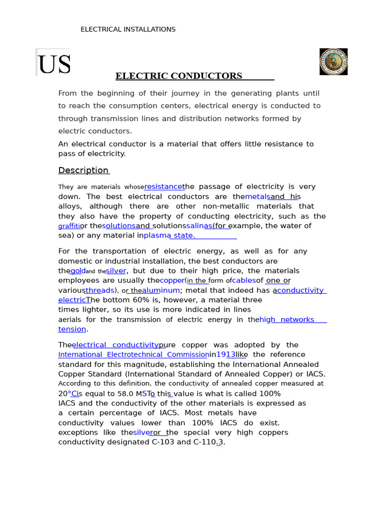 Electrical Conductors Explained | PDF | Electrical Conductor ...