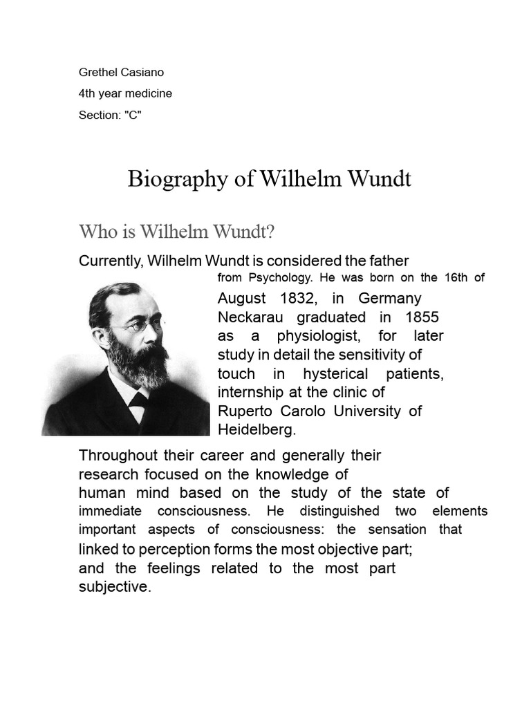 Biography of Wilhelm Wundt | PDF