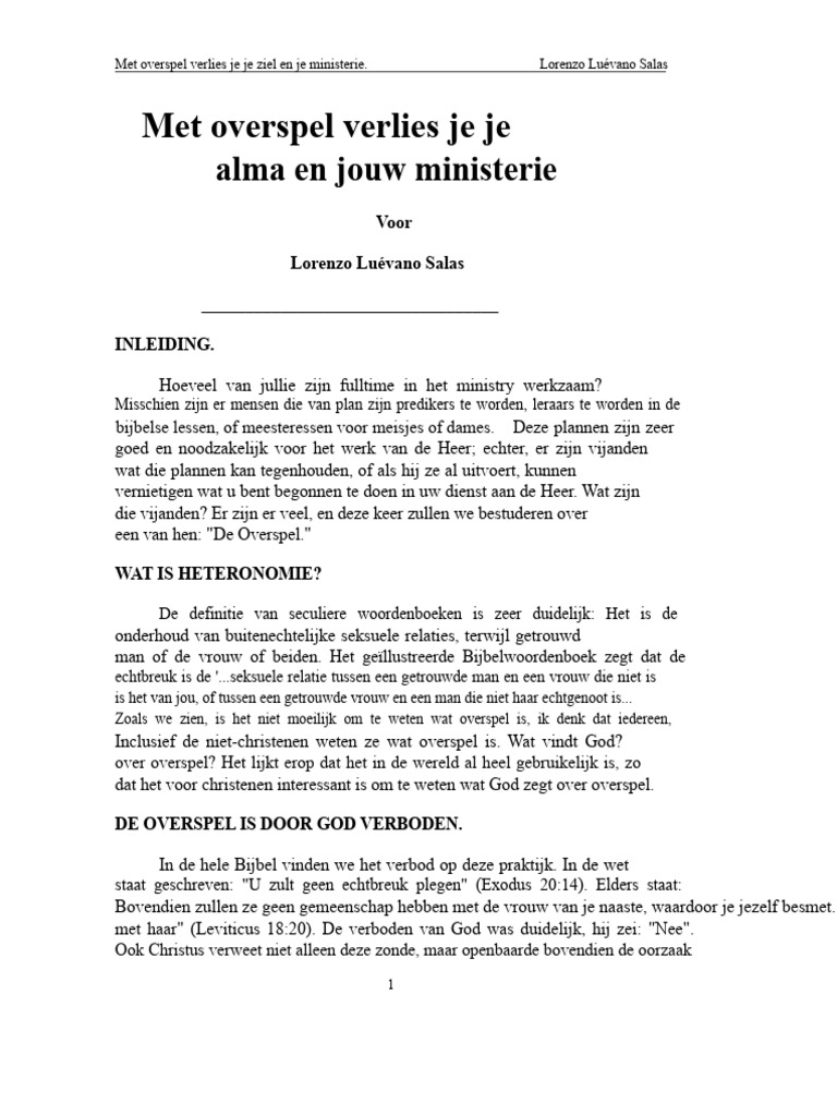 Overspel en Ministerie | PDF