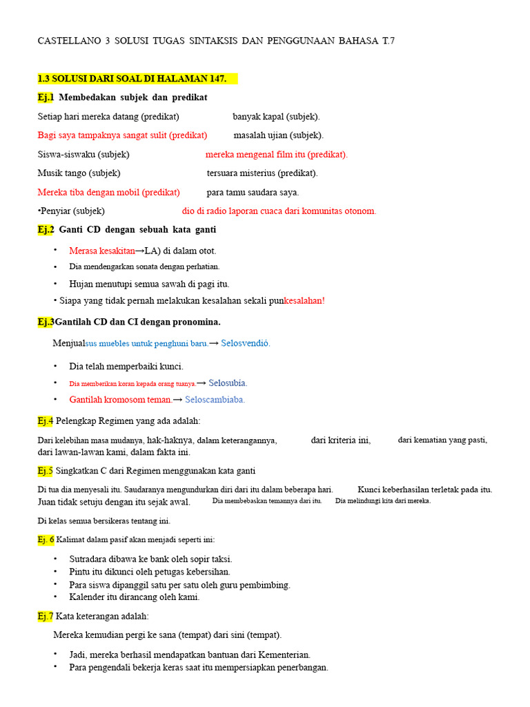 Tugas Sintaksis Dengan Solusi | PDF