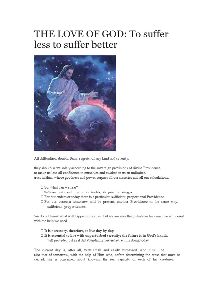 The Love of God To Suffer Less, To Suffer Better. | PDF | Patience