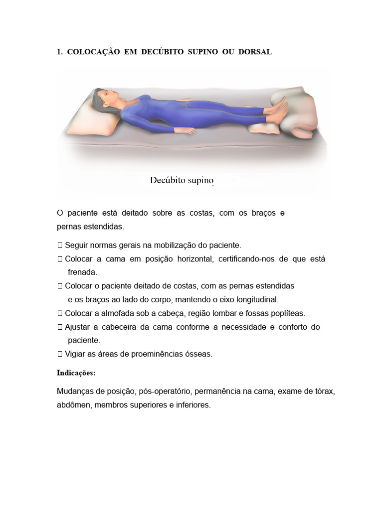 Técnicas de Decúbito Supino e Prono | PDF | Cama | Gravidez