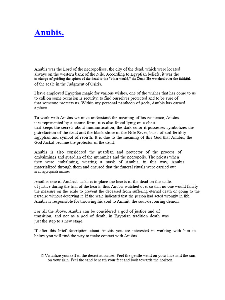 Anubis | PDF | Egyptian Mythology | Ancient Egyptian Religion