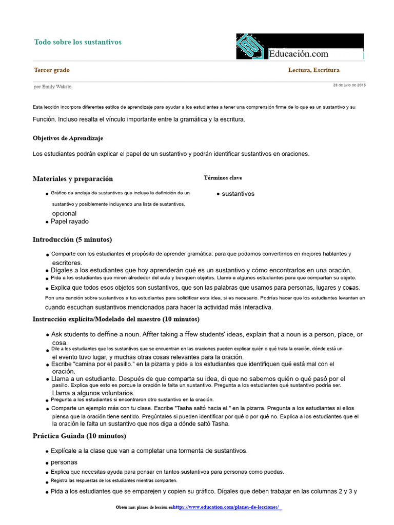 Todo Sobre Sustantivos | PDF | Cognición | Aprendizaje