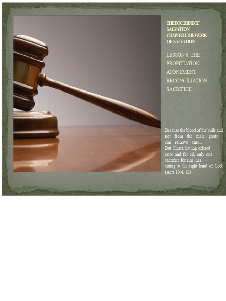 Lesson 6 - The Atonement | PDF | Christian Soteriology | Religious ...