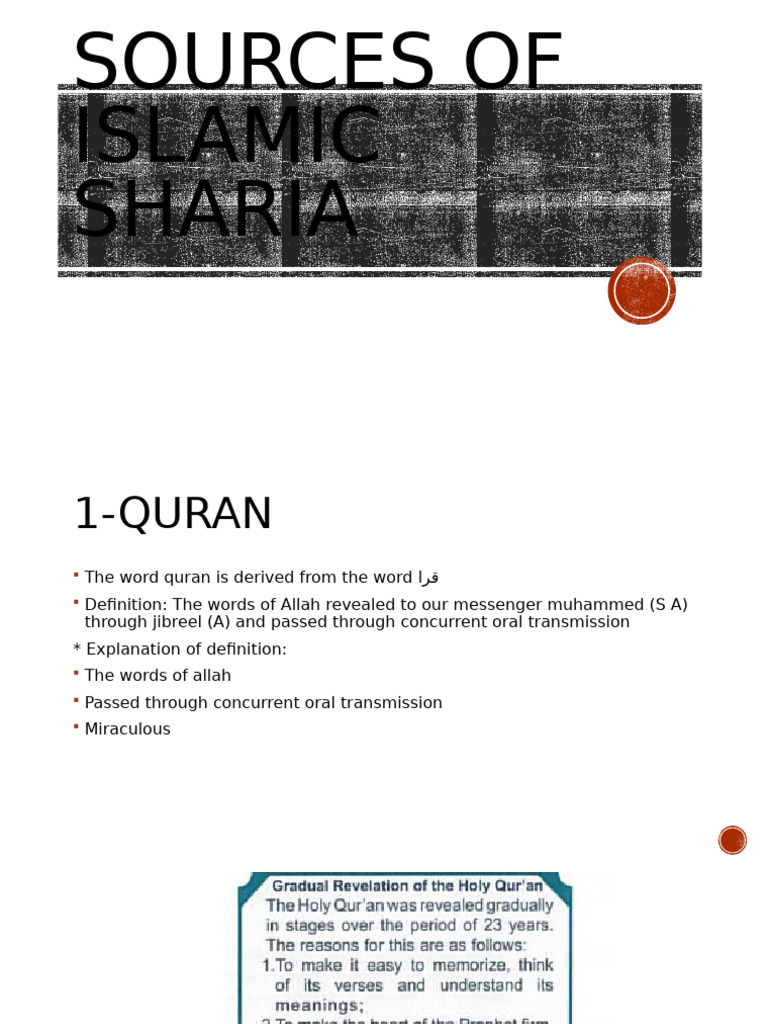 Sources of Islamic Sharia-Notes | PDF