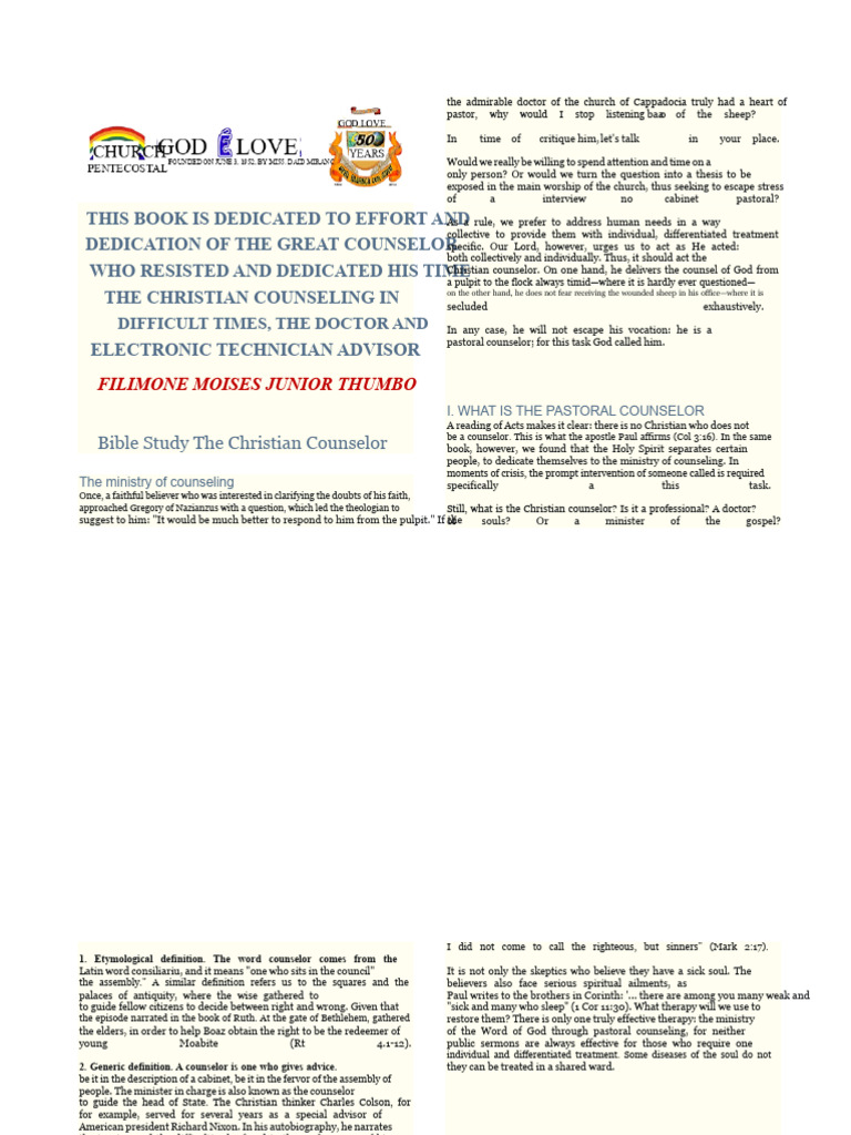 Bible Study The Christian Counselor | PDF | Jesus | Christian Counseling