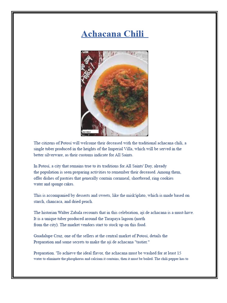 Achacana Chili | PDF | Chili Pepper | Cuisine