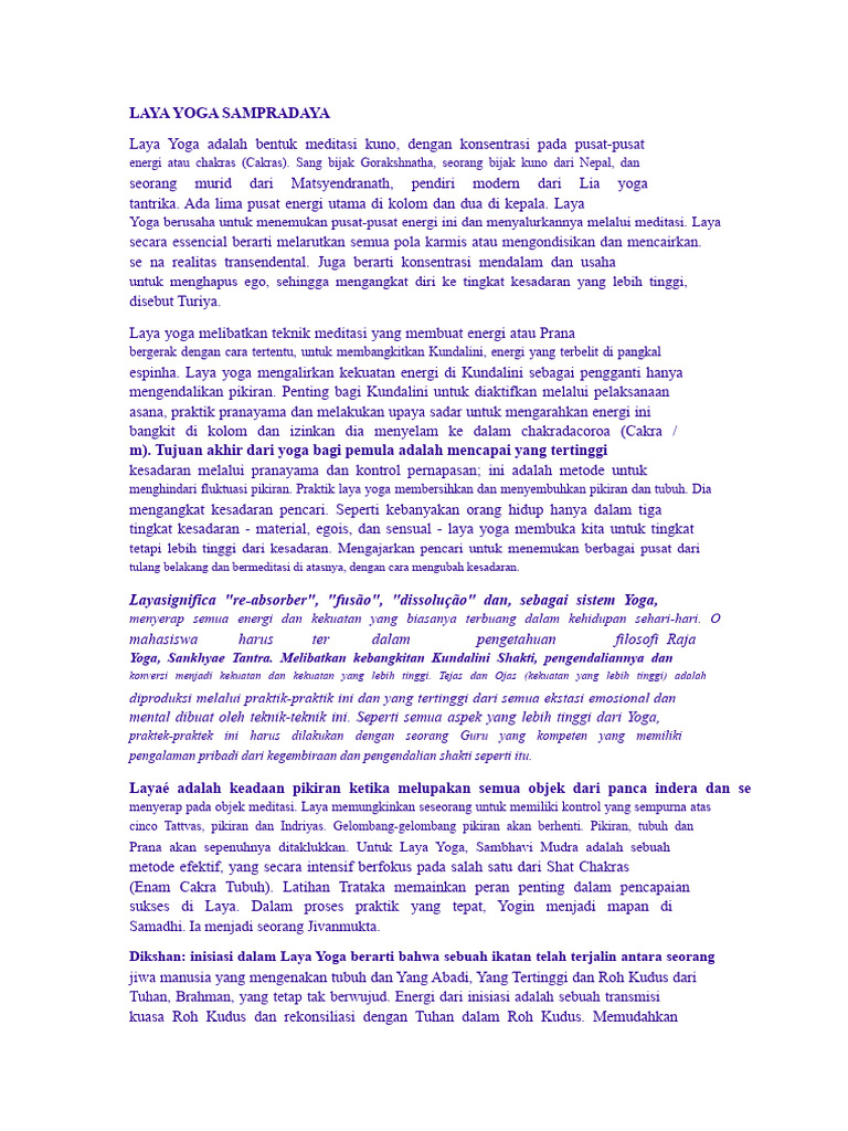 Laya Yoga Sampradaya | PDF