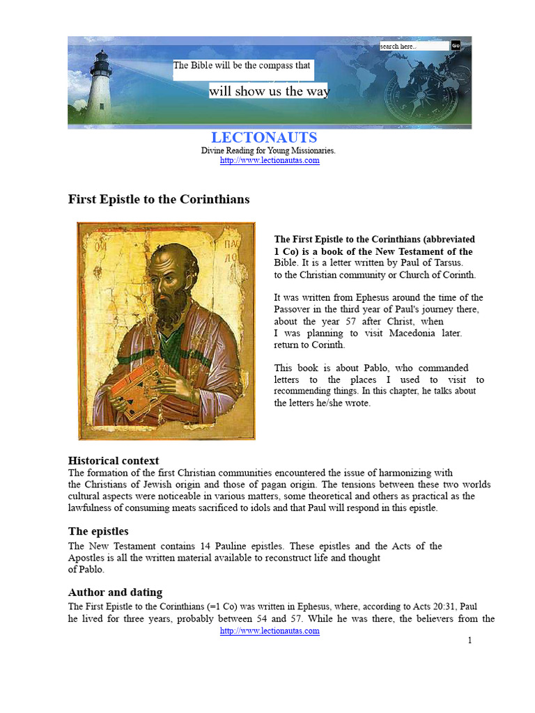 Understanding Paul's First Corinthians | PDF | First Epistle To The ...