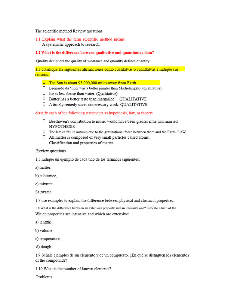 Chapter 1 Solved Chemistry | PDF | Fahrenheit | Density