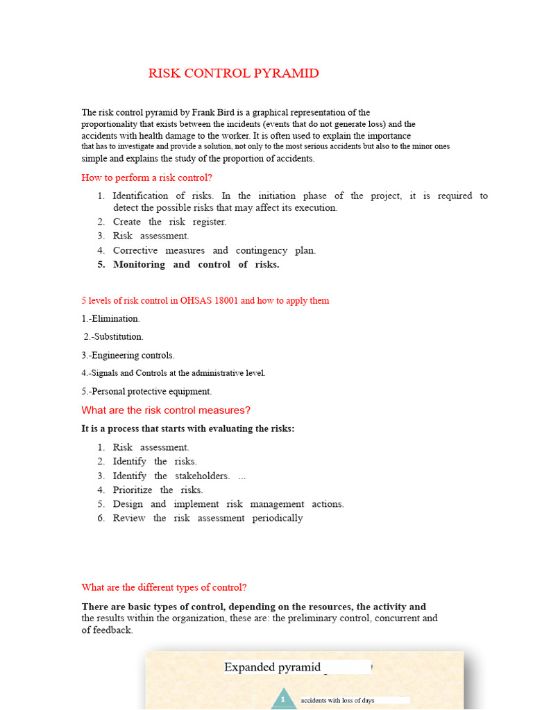 Risk Control Pyramid | PDF