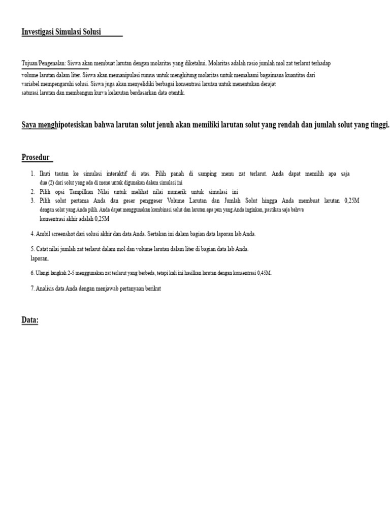 Laboratorium Simulasi Solusi | PDF