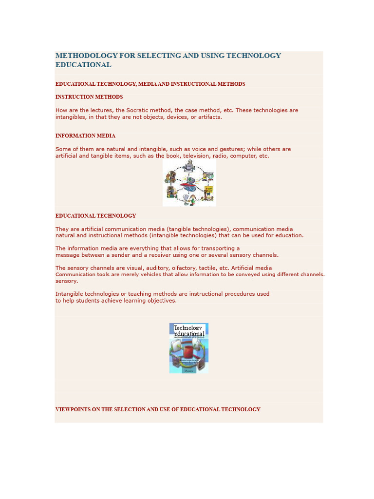 Selecting Educational Technology Methodology | PDF | Educational ...