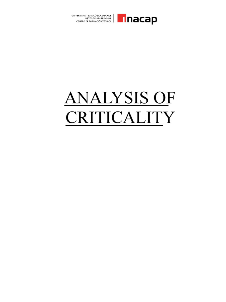 Criticality Analysis for Maintenance Management | PDF | Reliability ...