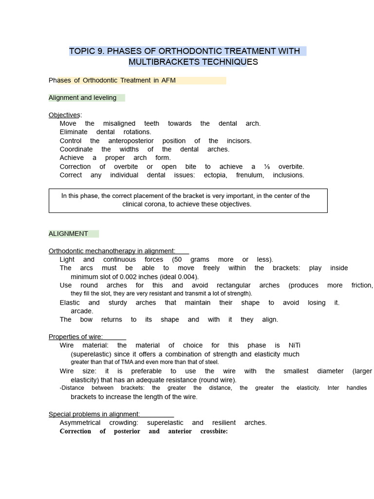 Fases del Tratamiento de Ortodoncia | PDF | Orthodontics | Dentistry ...