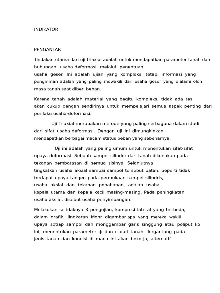 Uji Triaxial: Metode dan Aplikasi Tanah | PDF