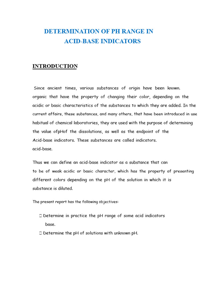Practice 6 Determination of PH Range in Acid-Base Indicators | PDF ...