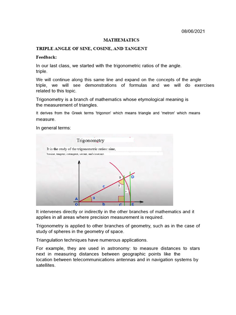 Triple Angle of Sine, Cosine, and Tangent | PDF | Trigonometric ...