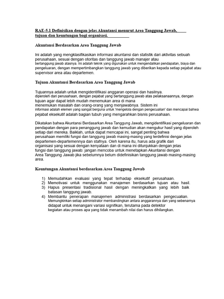 Akuntansi Berdasarkan Tanggung Jawab | PDF