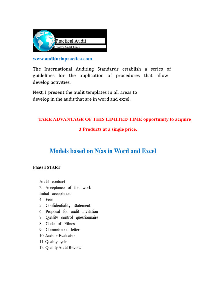 Comprehensive Audit Templates Bundle | PDF | Fixed Asset | Audit