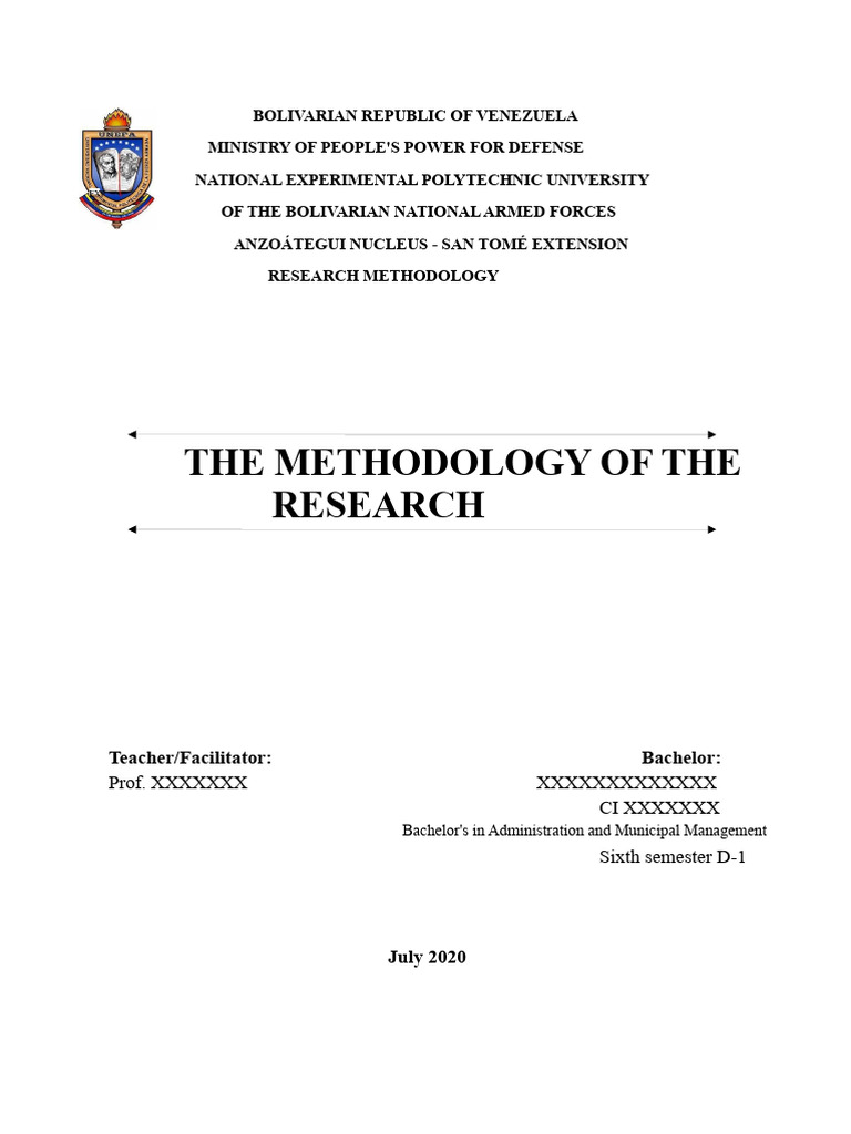 Research Work Methodology of Research UNEFA | PDF | Methodology ...