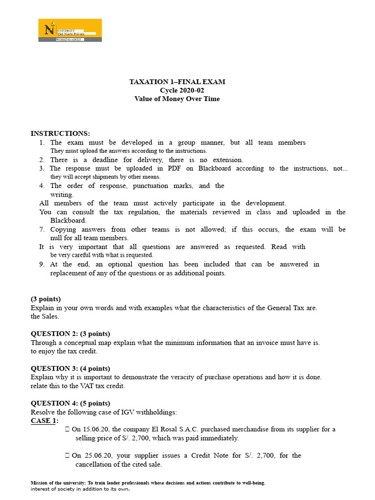 Final Exam - Taxation 1 | PDF | Value Added Tax | Taxes