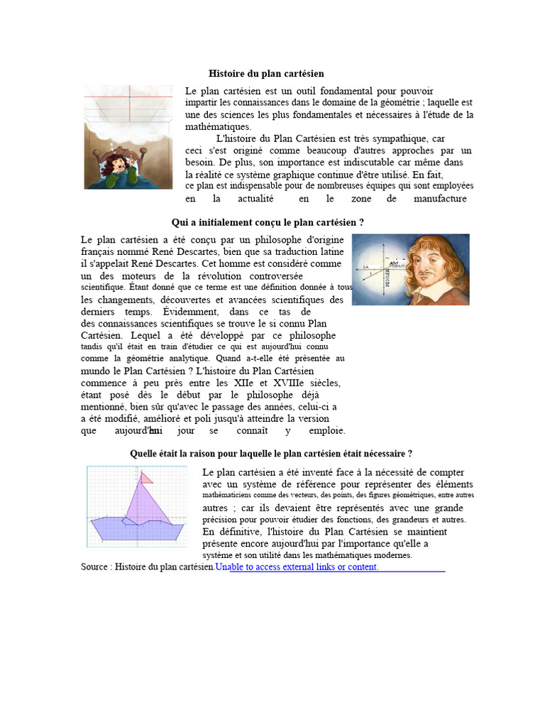 Histoire du plan cartésien en géométrie | PDF | René Descartes ...