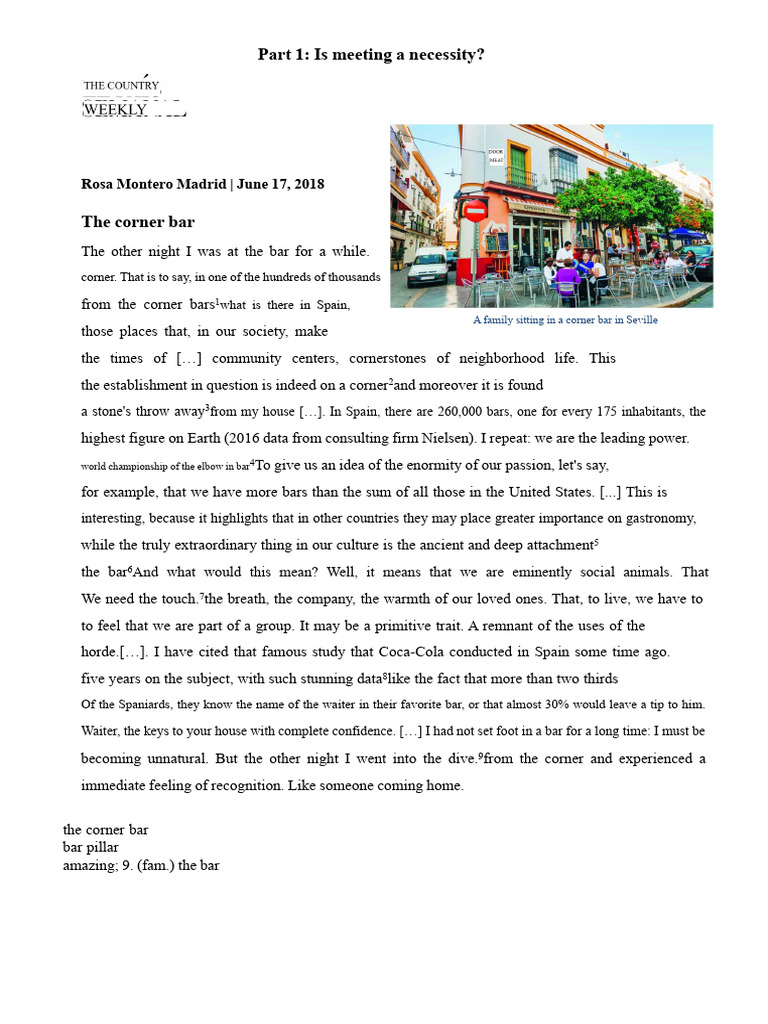 2nd SEQ 3 - Doc. 1: The Corner Bar | PDF