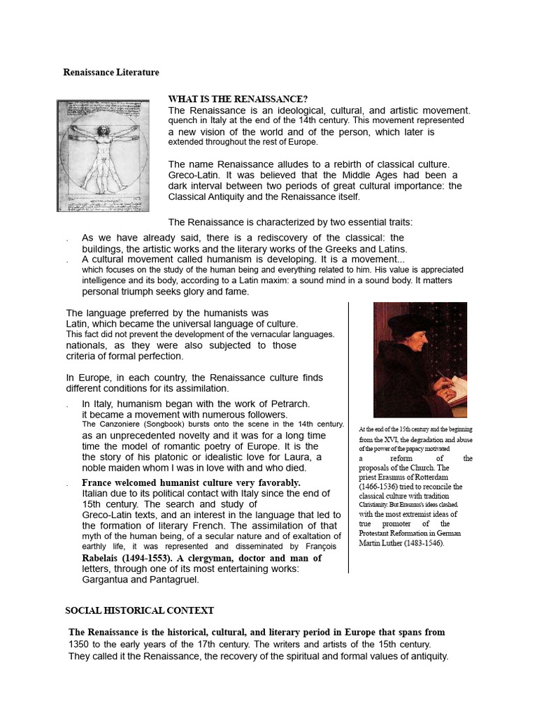ACTIVITIES of The RENAISSANCE | PDF | Renaissance | William Shakespeare