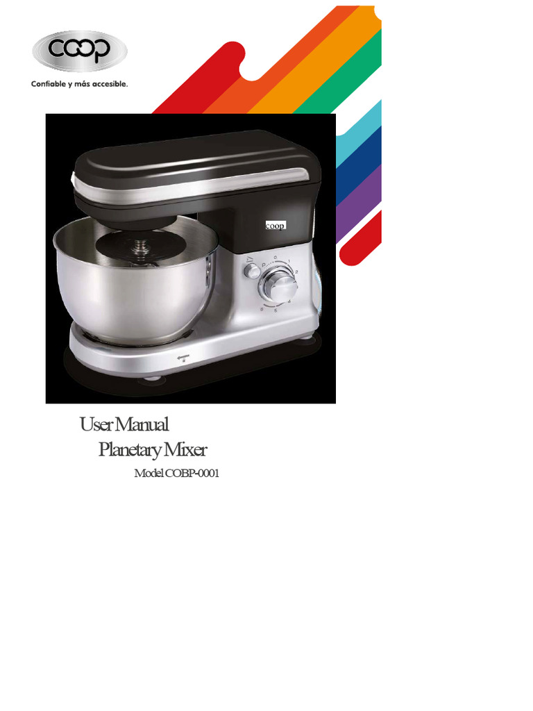 COOP Planetary Mixer User Manual | PDF