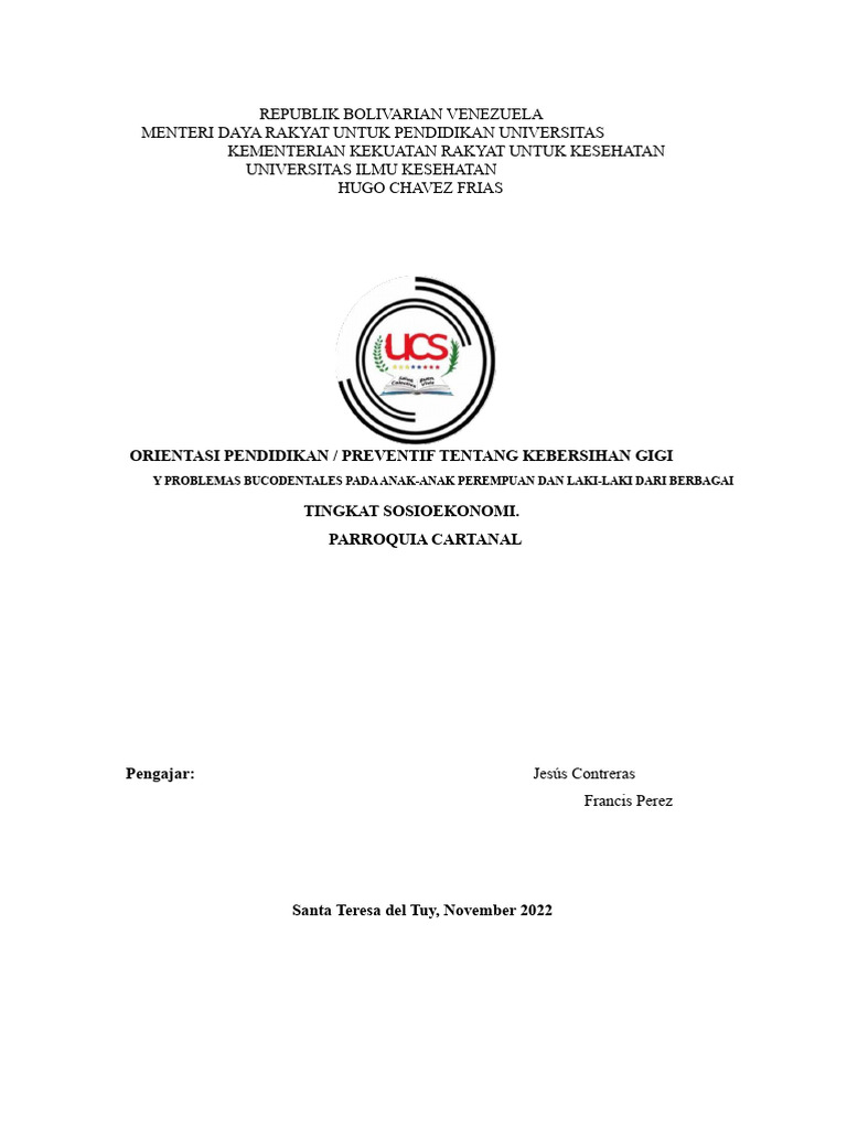 Proyek Kedokteran Gigi Ucs | PDF