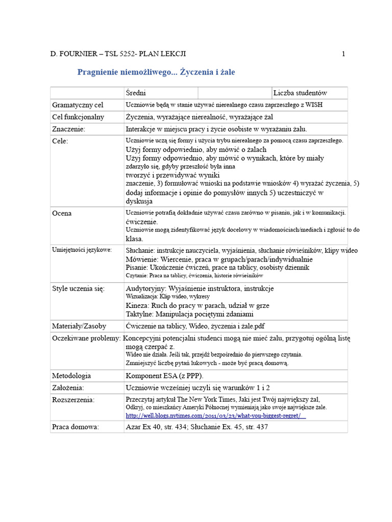 Debbie Fournier Życzenia Żale | PDF